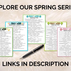 Printable Crazy Weird Spring Trivia Game, Pub Trivia, Icebreaker Activities for Work TRIV02 - Etsy
