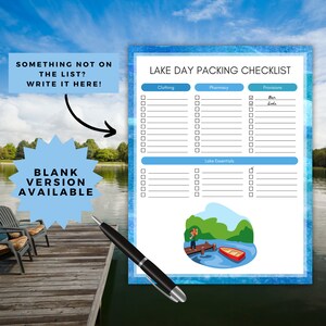 Printable Lake Day Packing Checklist for All Your Travel Essentials - Etsy