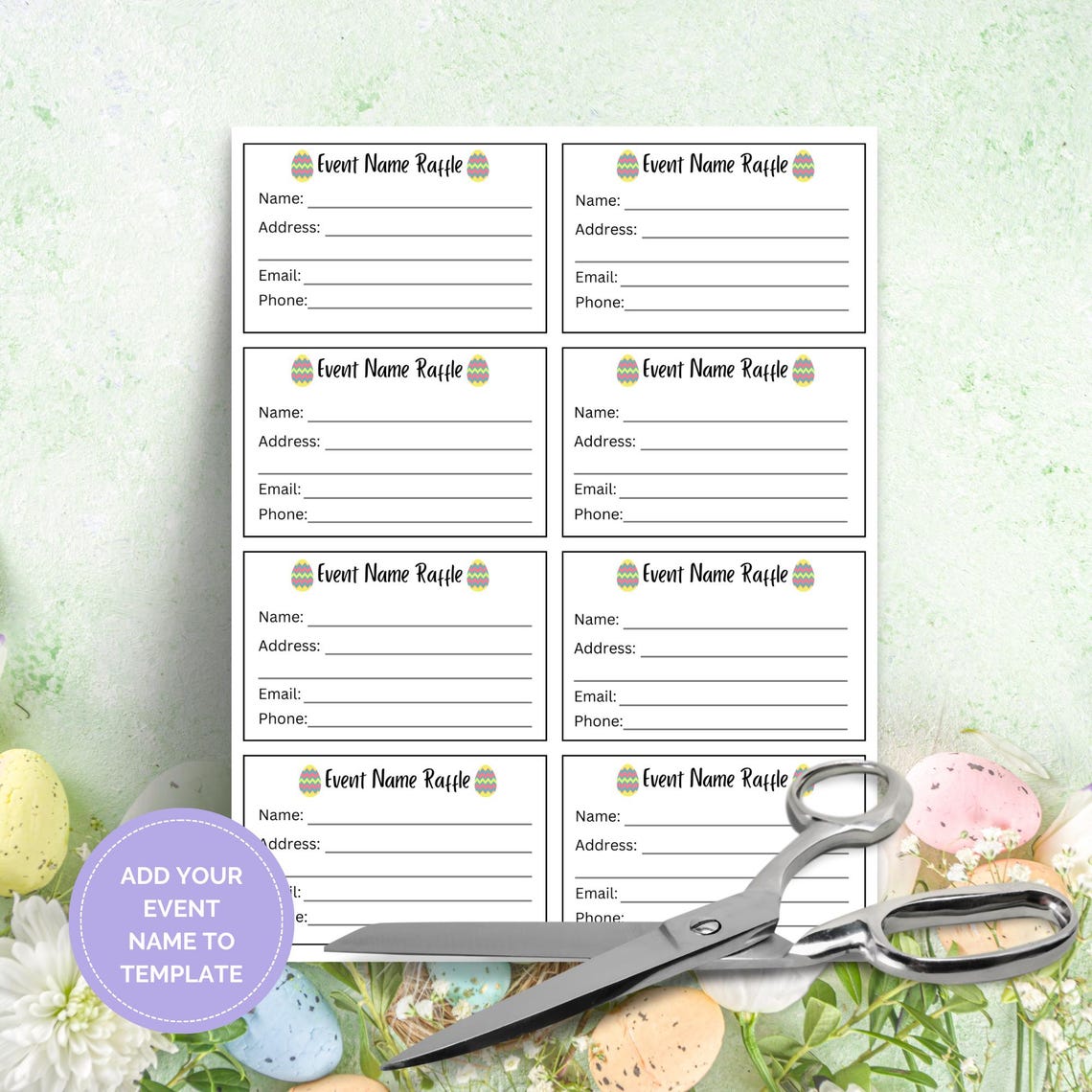 Editable Easter Raffle Ticket Template, Church Fundraising Event ...