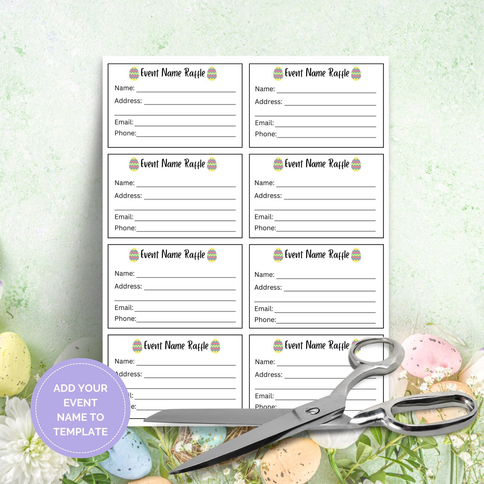 Editable Easter Raffle Ticket Template, Church Fundraising Event ...