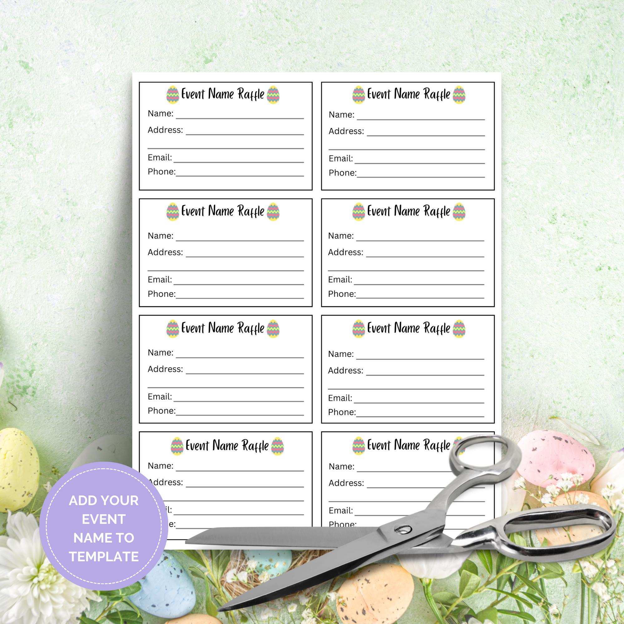 Editable Easter Raffle Ticket Template, Church Fundraising Event ...