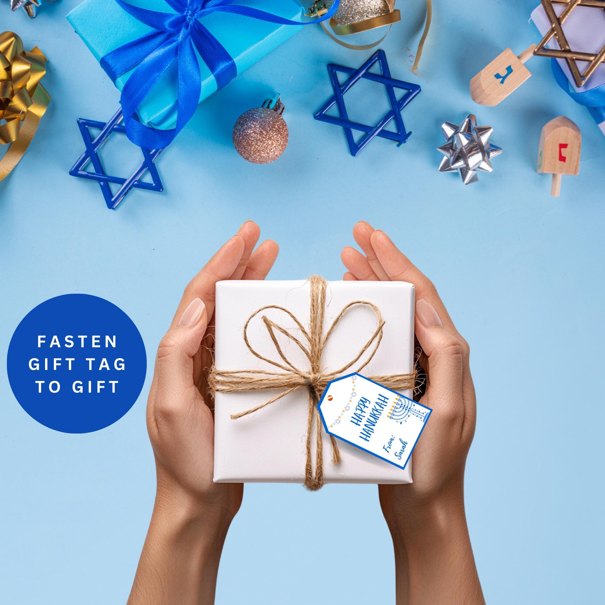 Editable Hanukkah Gift Tags for Hanukkah Party, Jewish Holiday Gifts ...