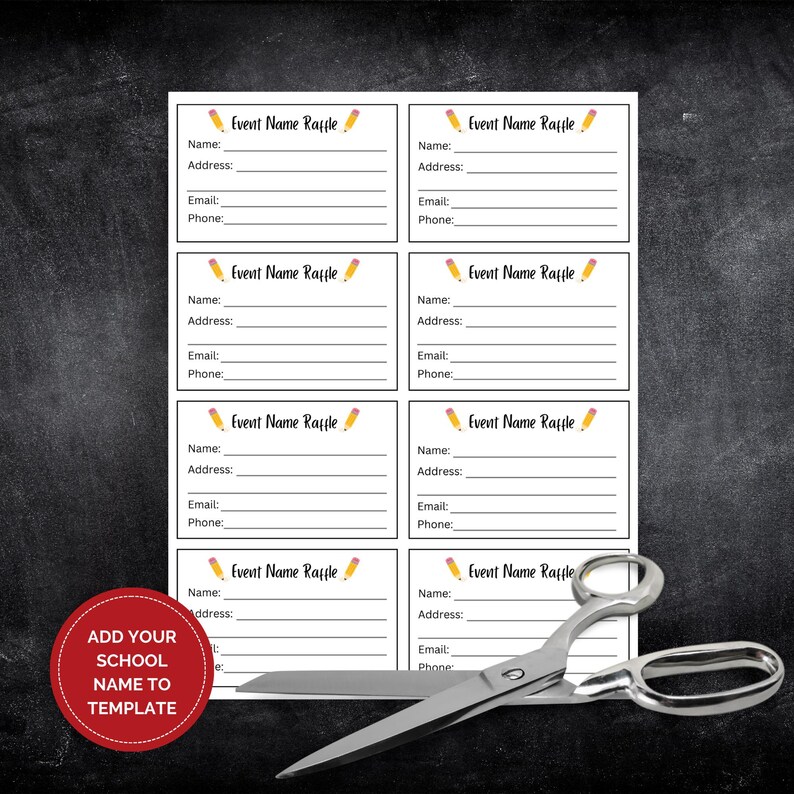 Editable Back to School Raffle Ticket Template, Fundraising Event ...