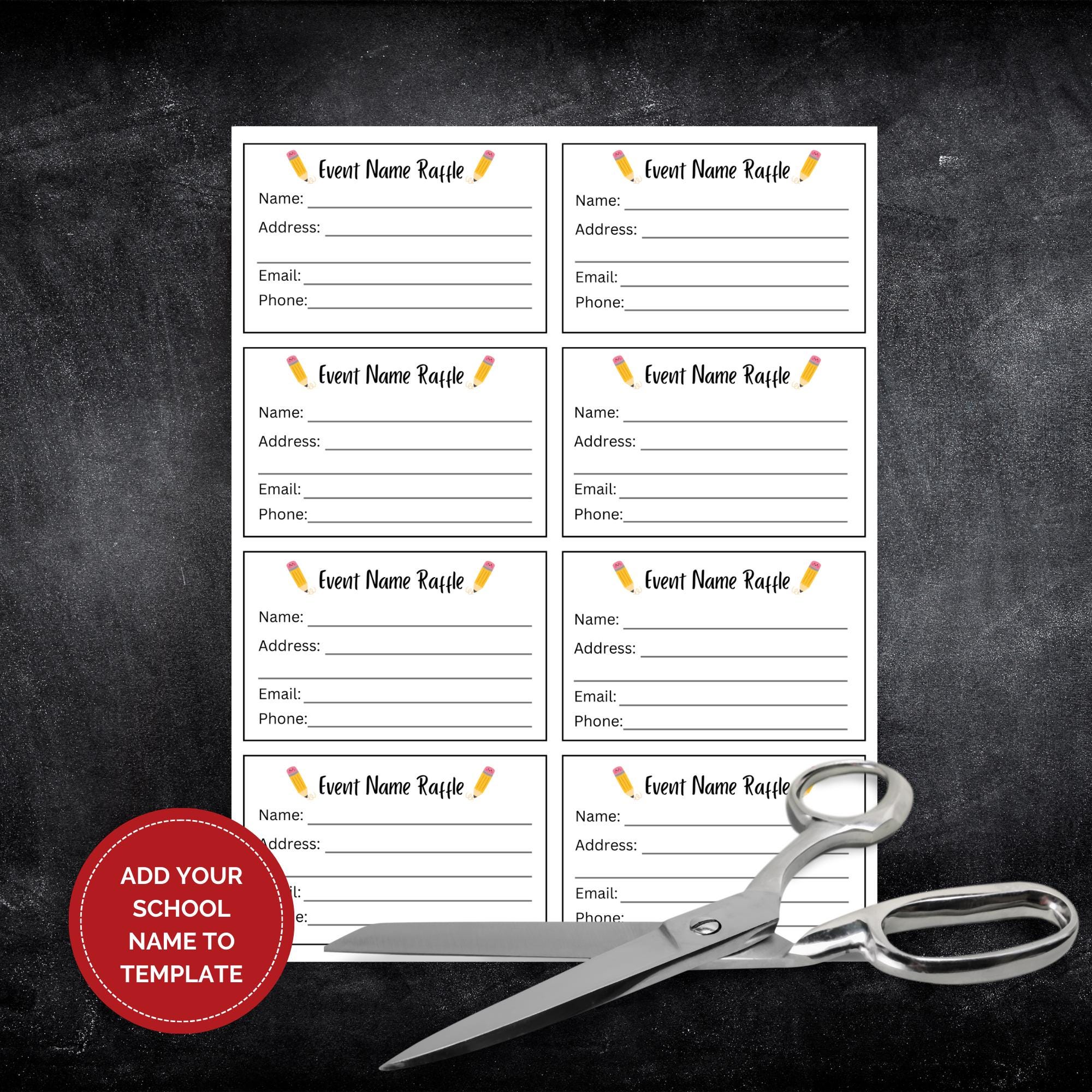 Editable Back to School Raffle Ticket Template, Fundraising Event ...