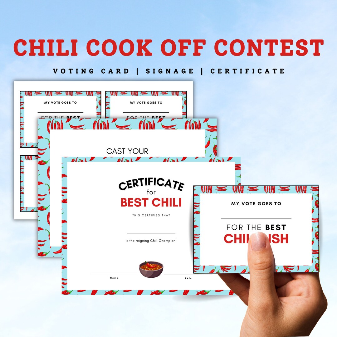 Printable Chili Cook off Contest Package With Chili Contest Promotional ...