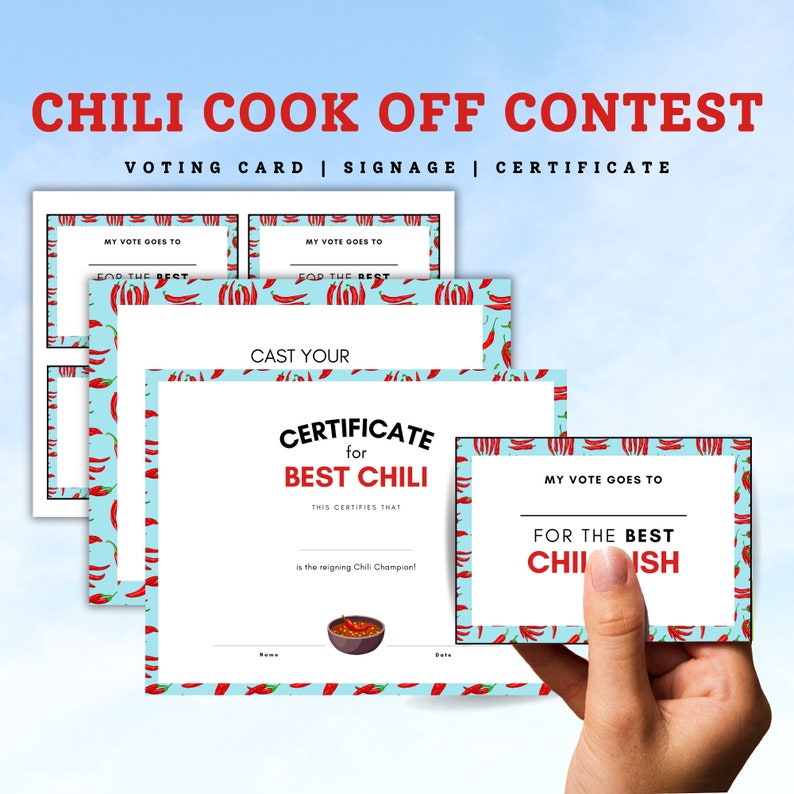 Chili Cook off Printable Contest Package With Chili Contest Promotional ...