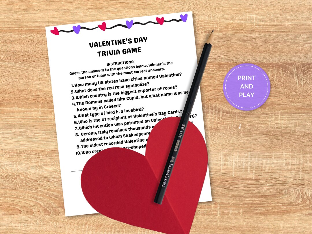Printable Valentines Day Trivia Questions, Galentines Trivia ...