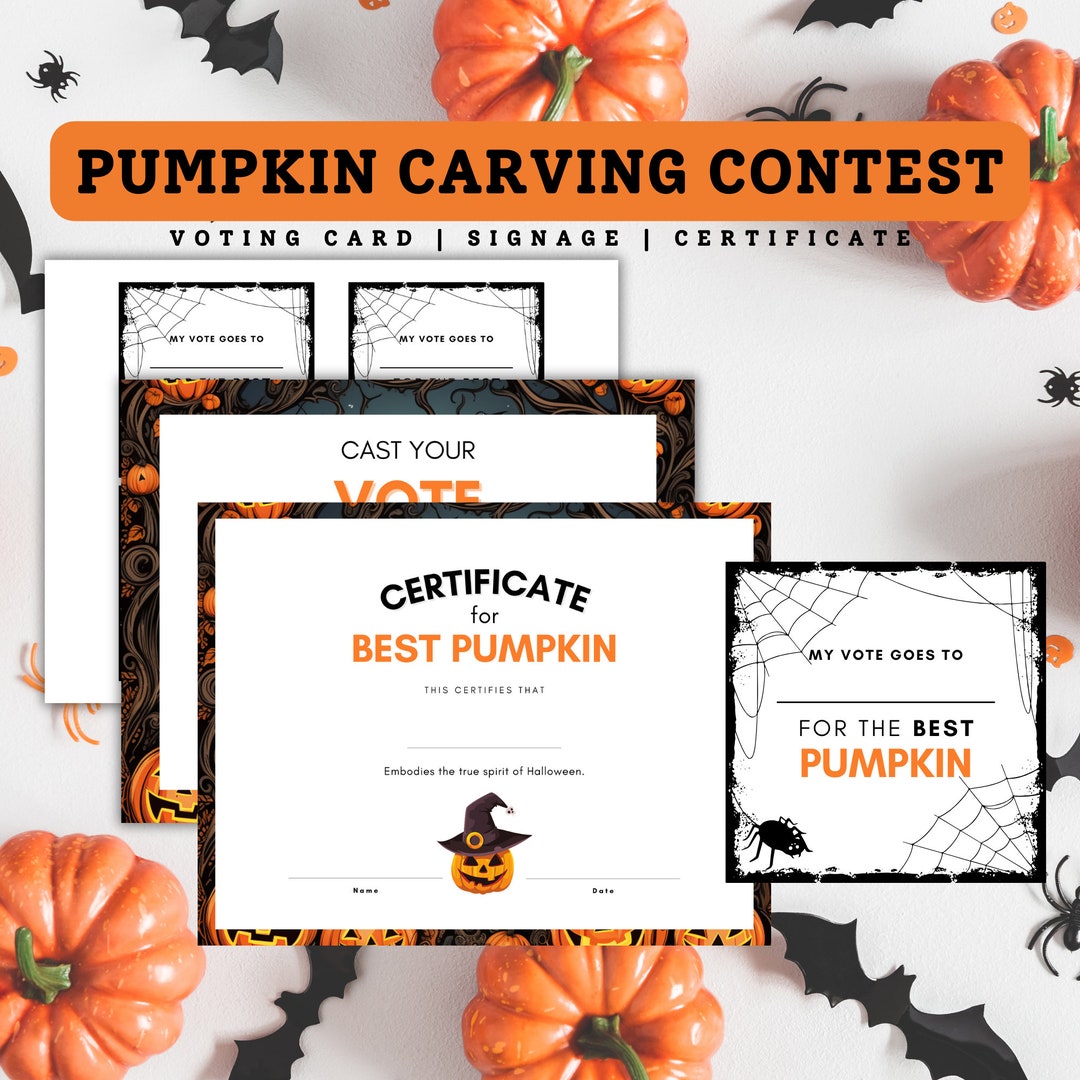 Printable Pumpkin Carving Contest Package With Pumpkin Carving Contest ...