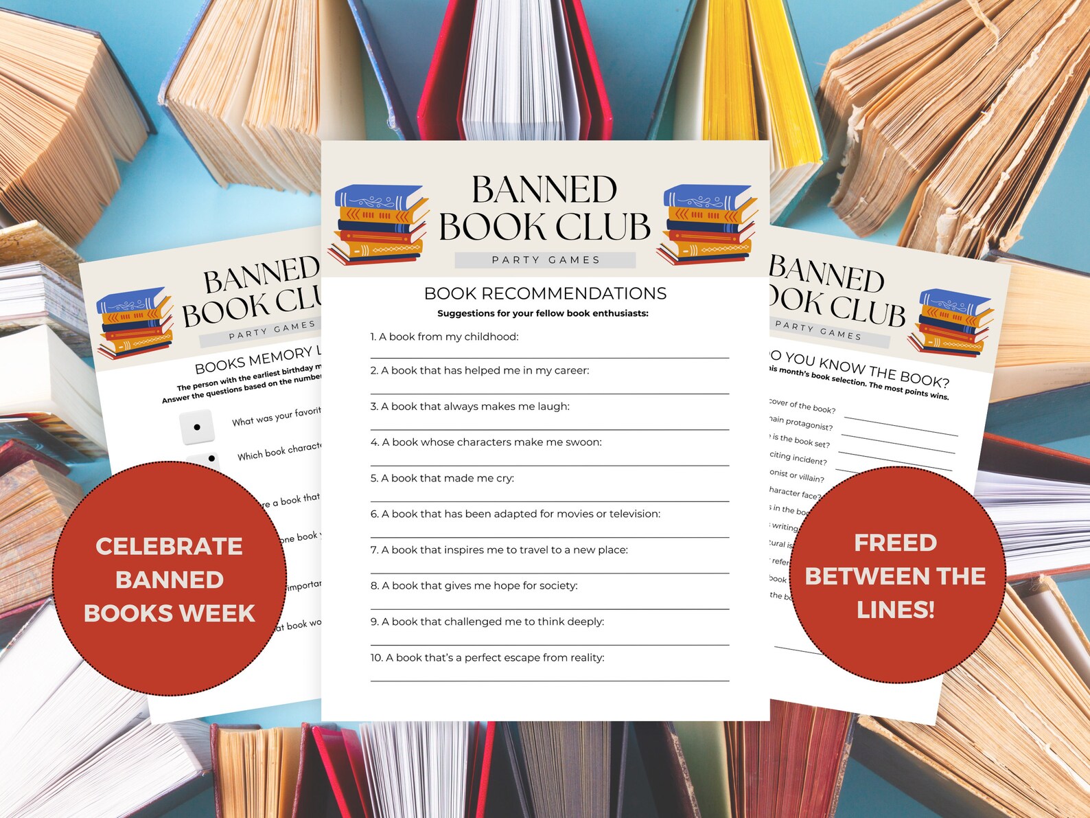 Printable Banned Books Games Bundle: Icebreakers, Puzzles, Questions ...