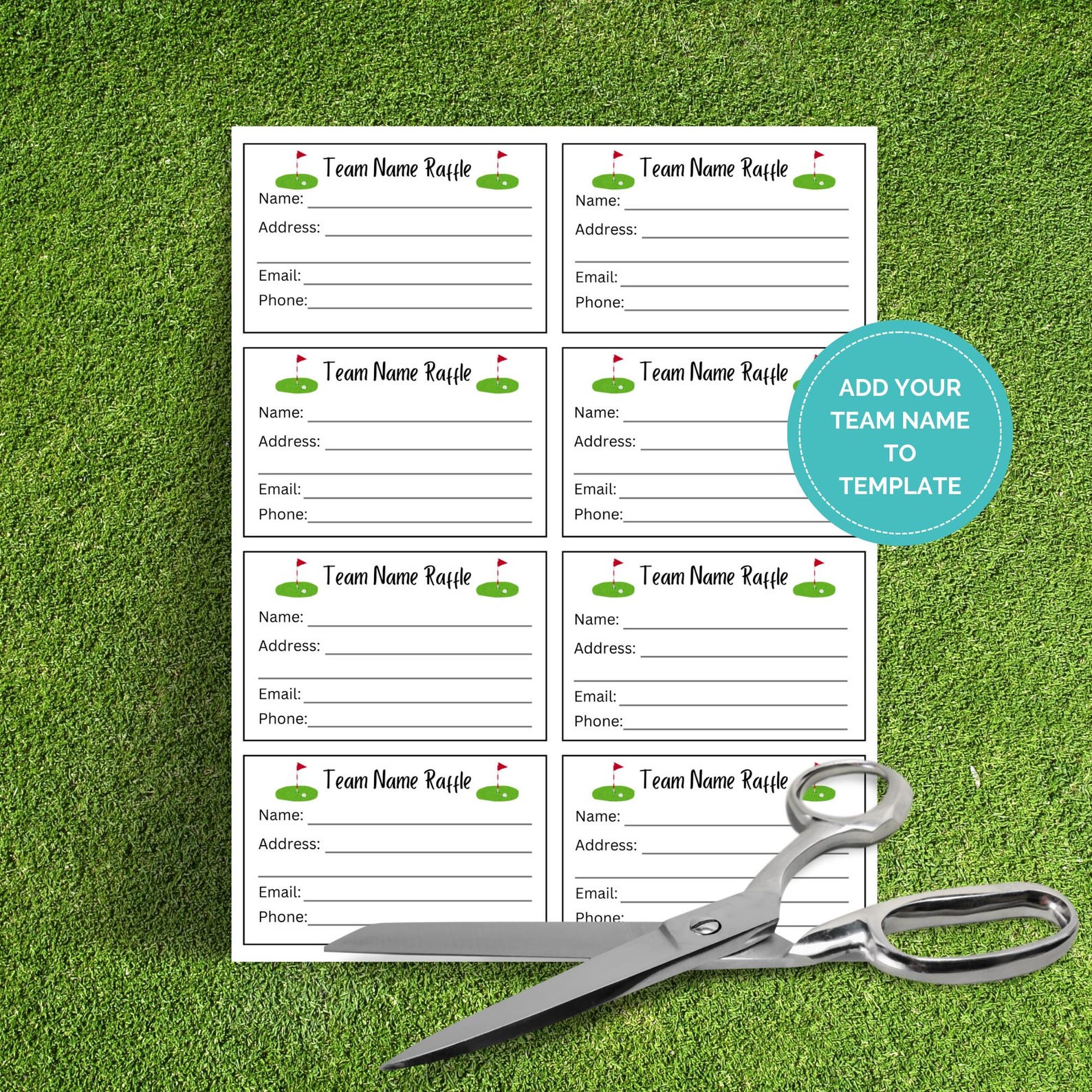 Editable Golf Raffle Ticket Template, Fundraising Event, School PTO ...