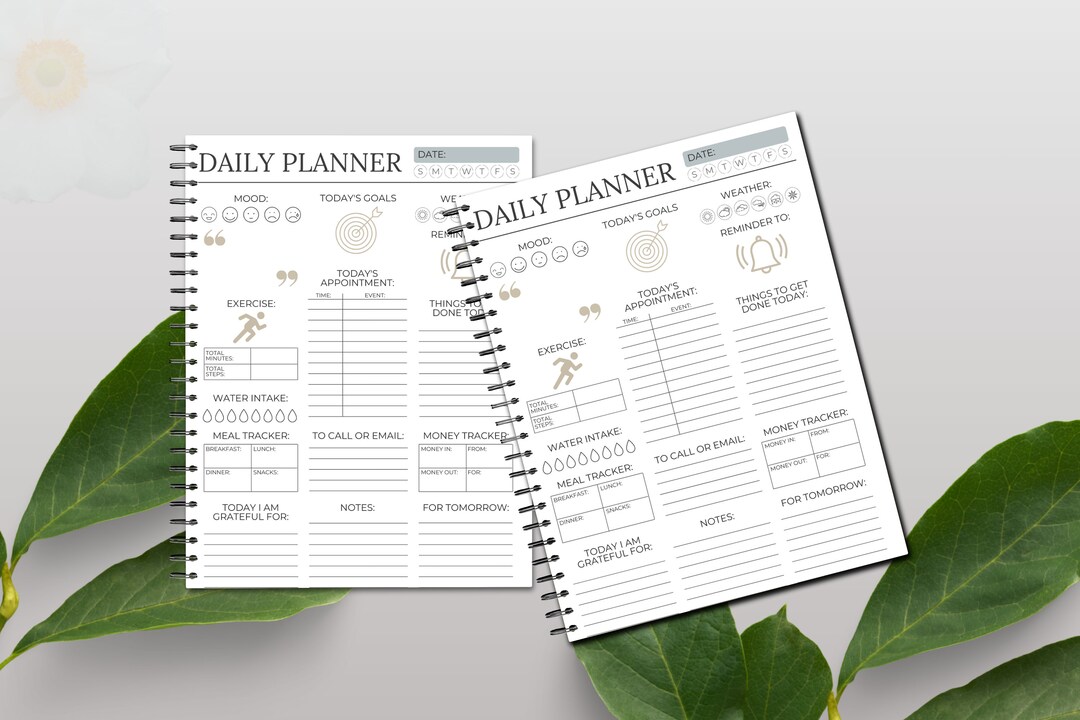 Floral Daily Planner: Printable Customizable Weekly Organizer (digital ...
