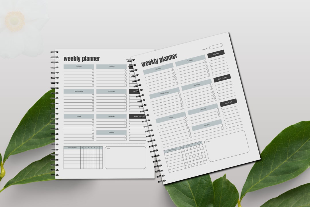 Beige Black Aesthetic Minimalist Gender Neutral Printable Weekly ...