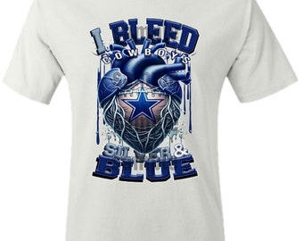 I Bleed Silver and Blue Cowboys PNG - Etsy