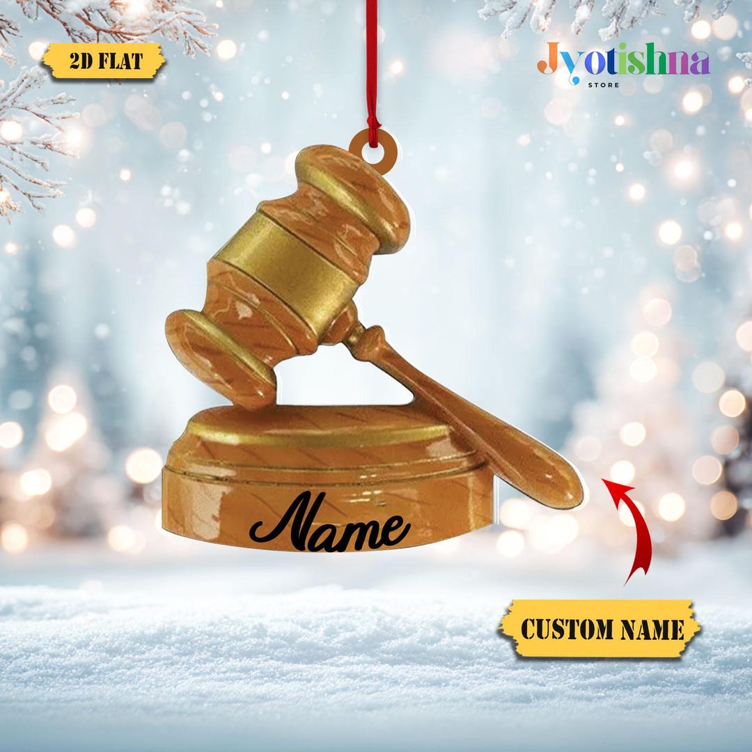Personalized Judge Gavel Ornament Acrylic, Custom Name Judge Gift ...