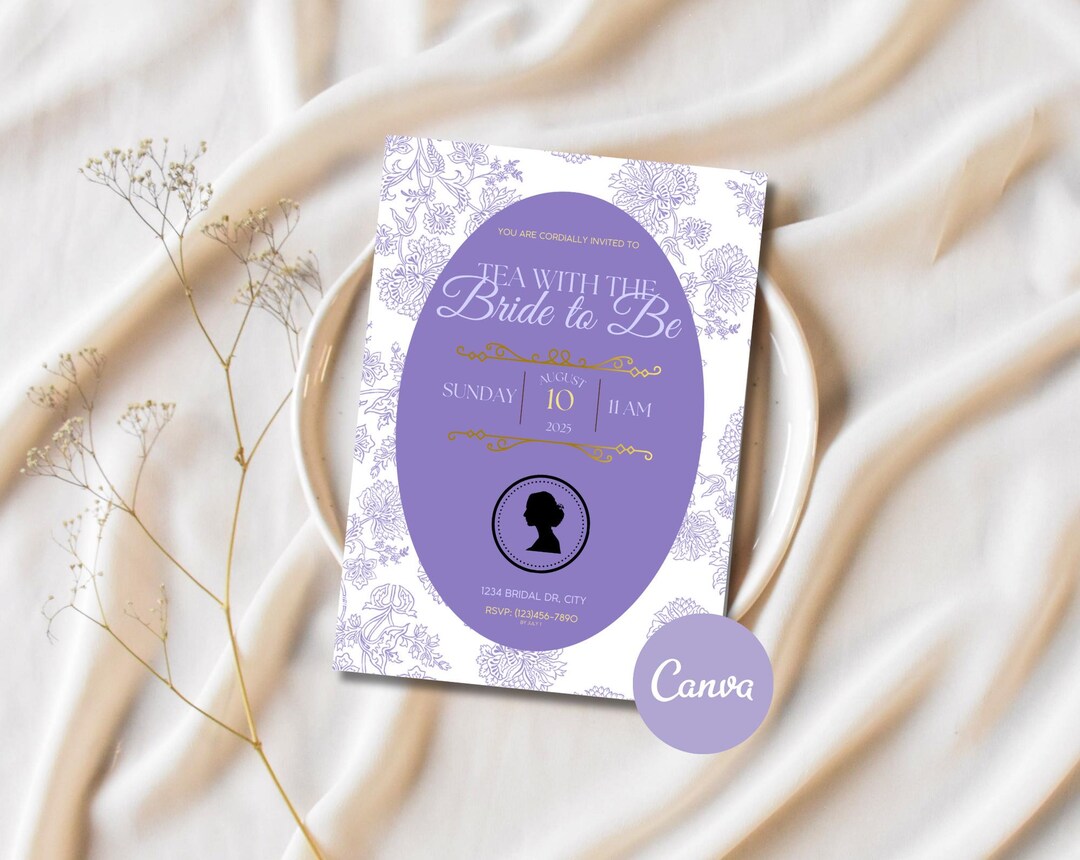 Tea With the Bride to Be Bridal Shower Invitation, Regency Themed ...