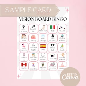 2025 Vision Board Bingo, Manifestation Goal Setting Worksheet ...