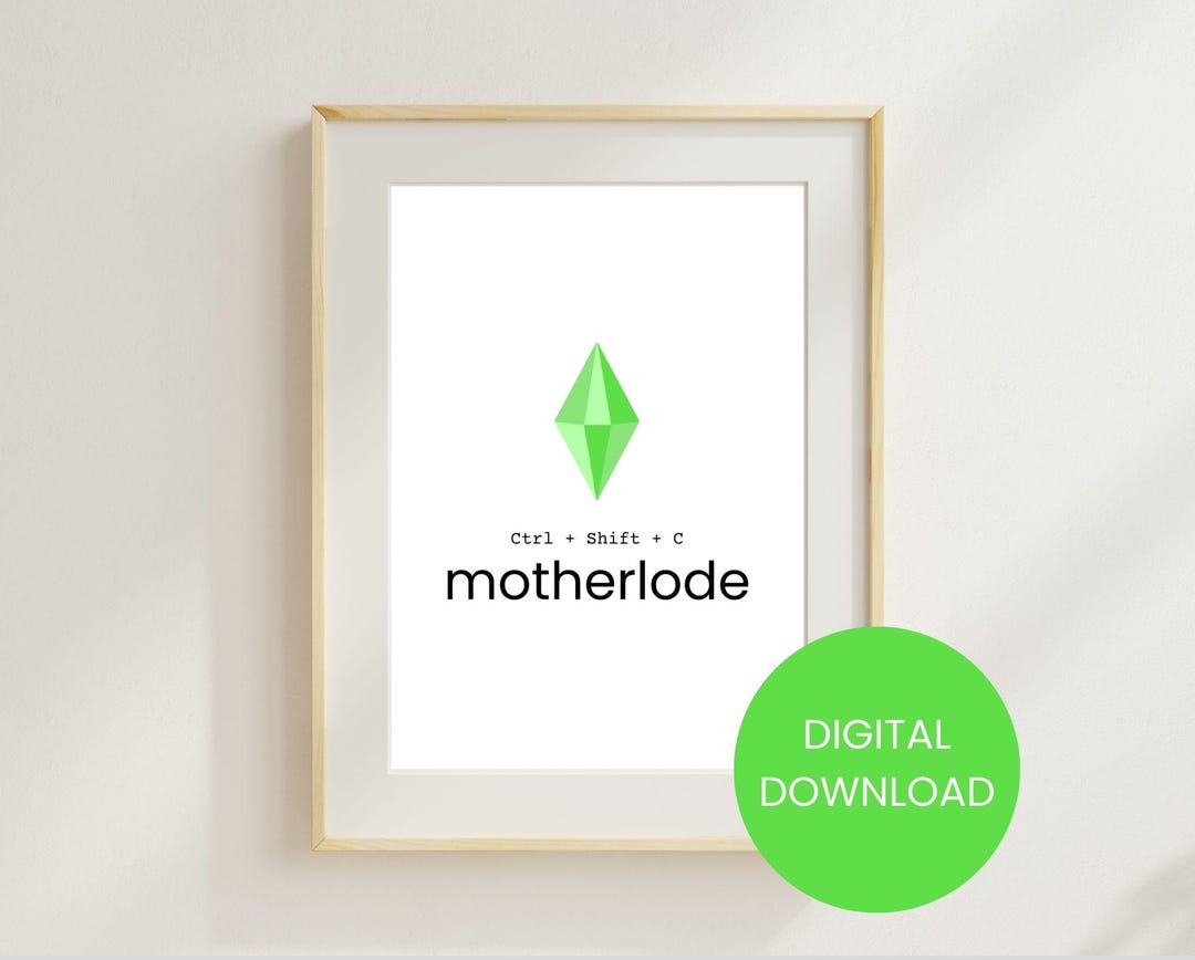 The Sims Motherlode Wall Art Digital Download, the Sims 4 Inspired ...