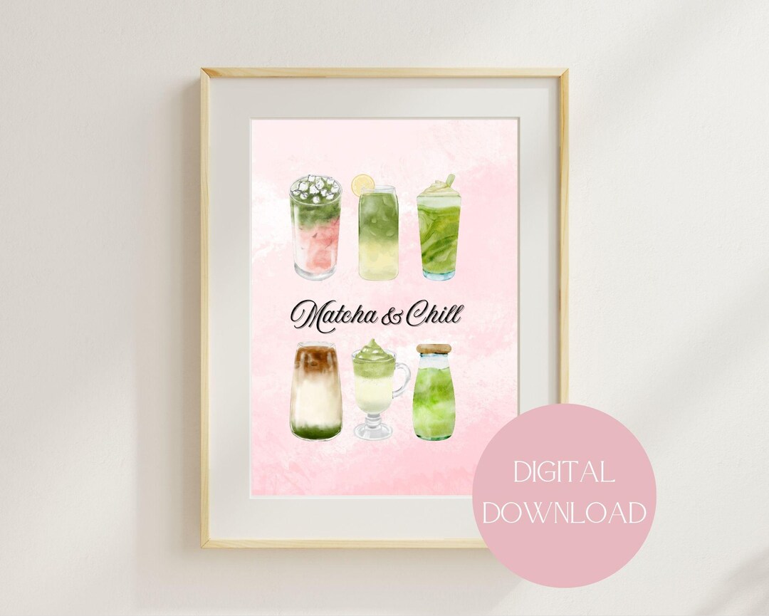 Matcha Wall Art | Matcha Digital Print | Kitchen Decor | Tea and Coffee ...
