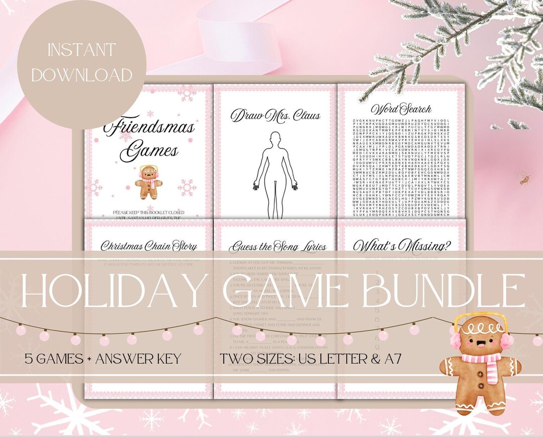 Friendsmas Games Bundle | Holiday Party Printables | Christmas Digital ...