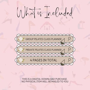 Pilates Class Lesson Planner, Printable Fitness Schedule, Instructor ...