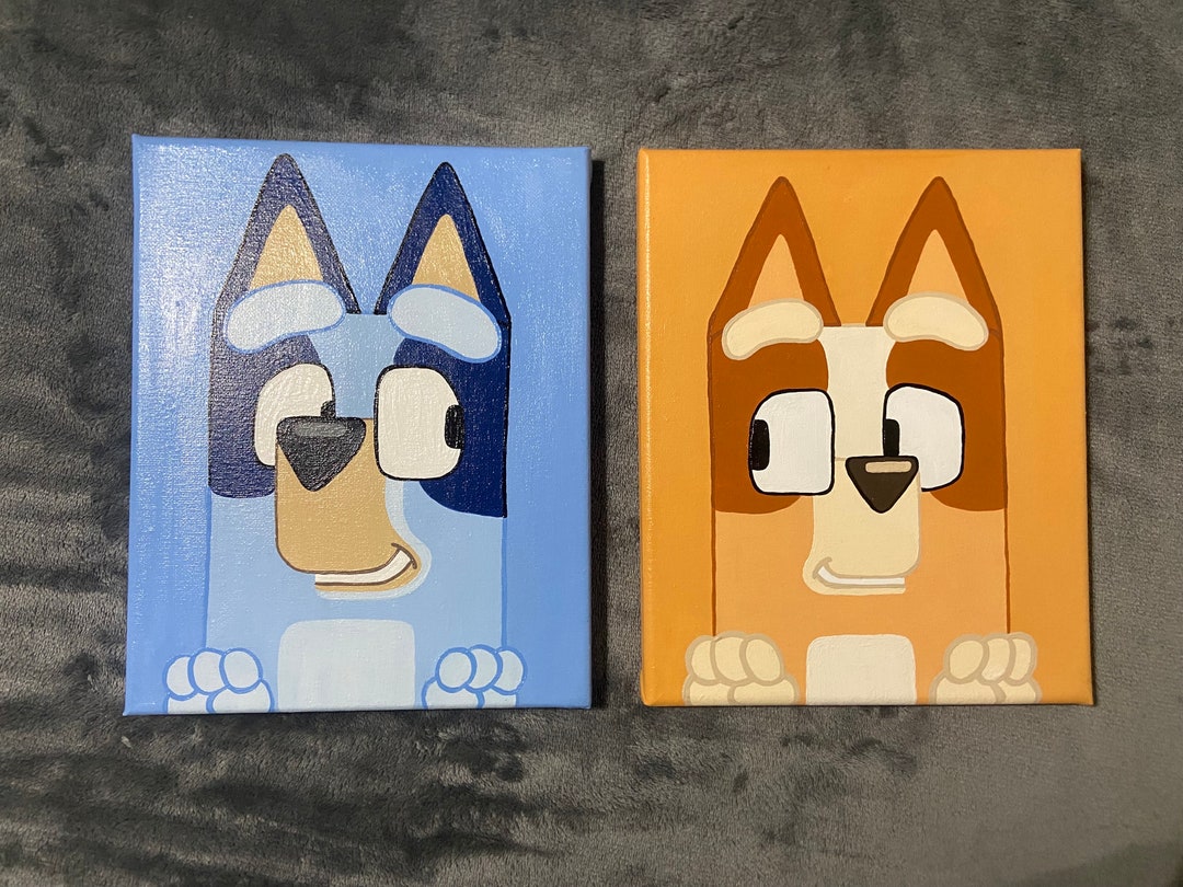 Bluey and Bingo Paintings / Bluey Cartoon / Bluey With Bingo Art Set ...