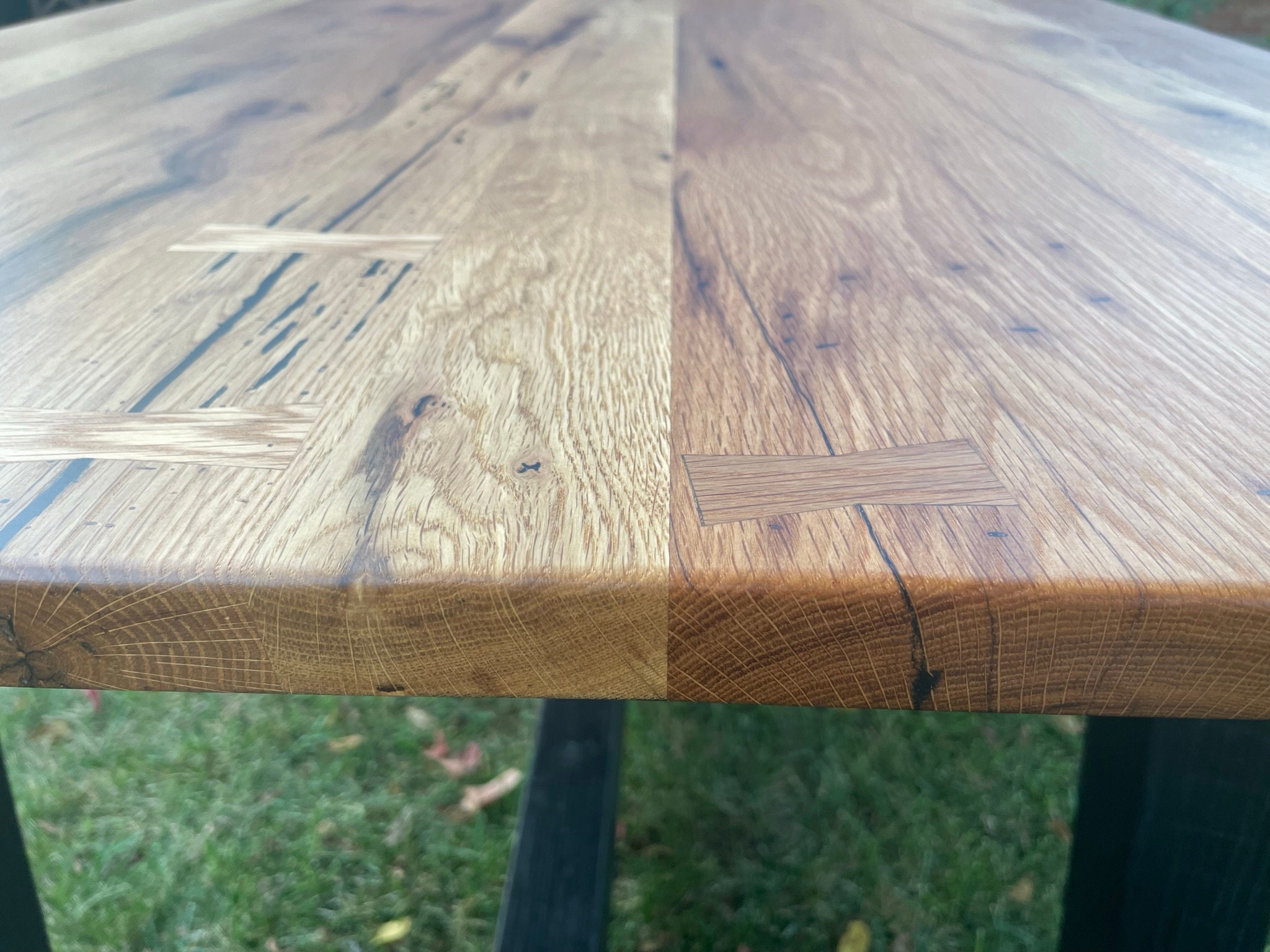 White Oak Farmhouse Dining Table, Rustic, Handcrafted Large Kitchen ...