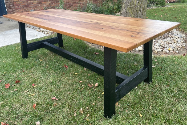 White Oak Farmhouse Dining Table, Rustic, Handcrafted Large Kitchen ...