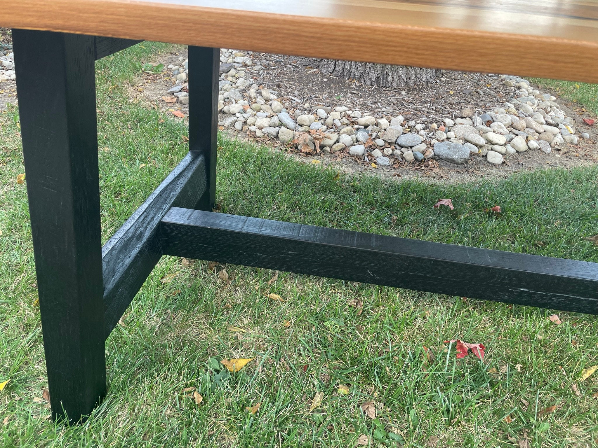 White Oak Farmhouse Dining Table, Rustic, Handcrafted Large Kitchen ...