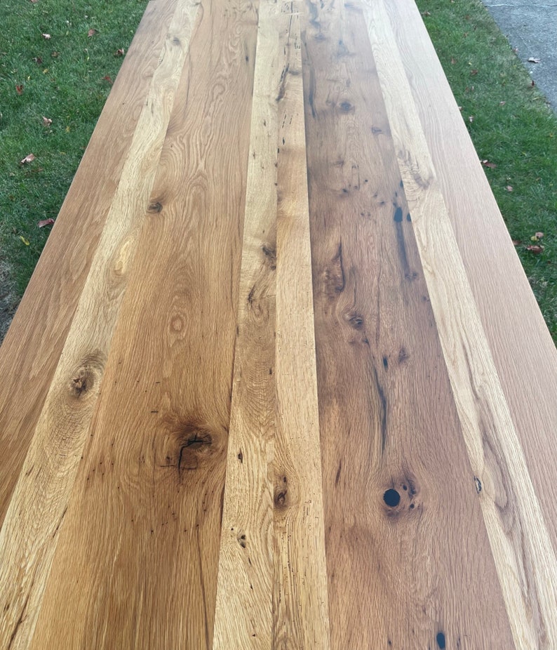 White Oak Farmhouse Dining Table, Rustic, Handcrafted Large Kitchen ...