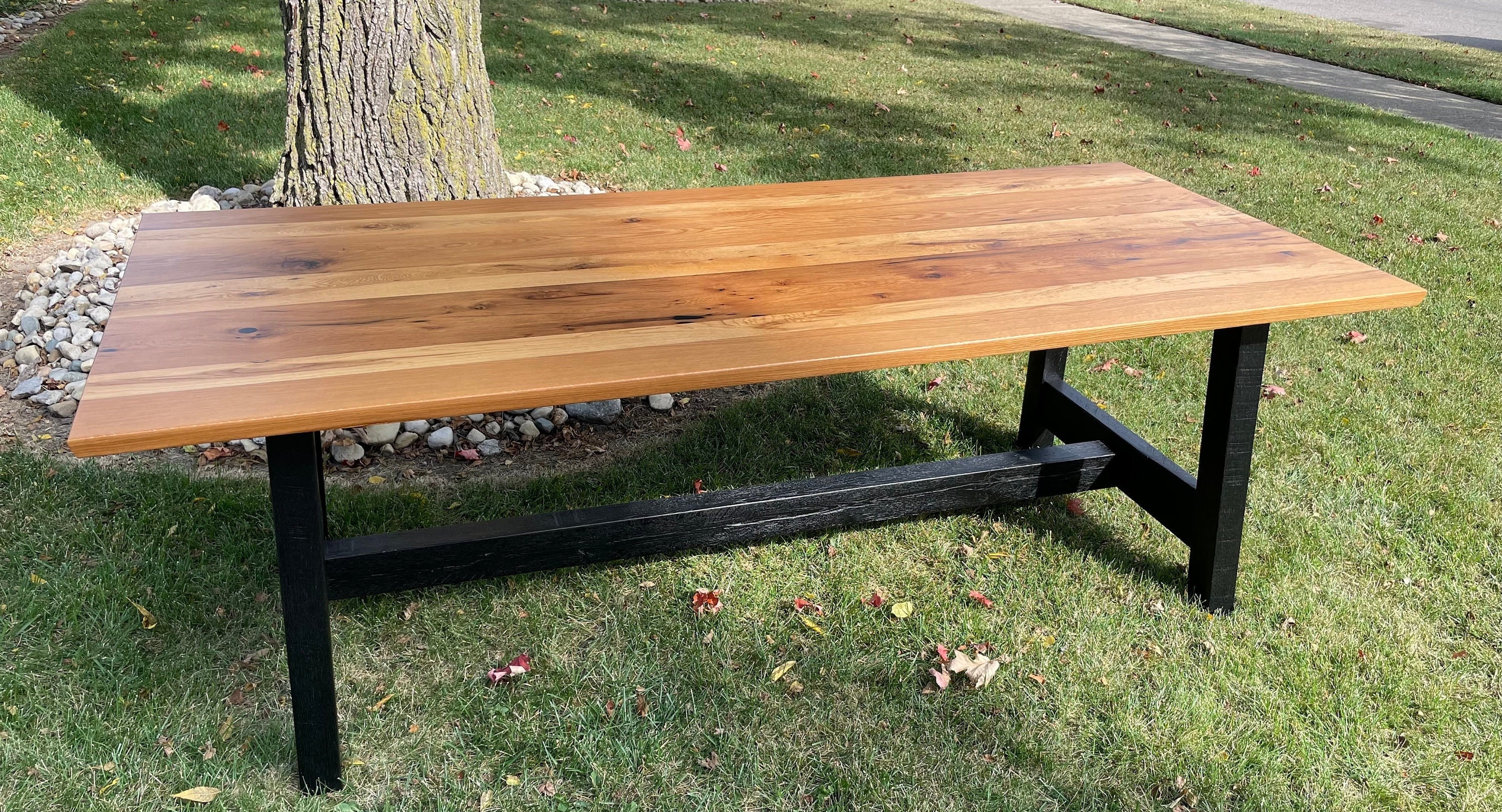 White Oak Farmhouse Dining Table, Rustic, Handcrafted Large Kitchen ...