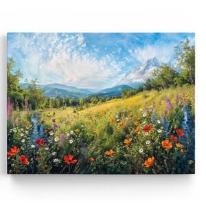 Wildflower Field, Scenic, Ready to Hang, Matte Paper, Framed Print ...
