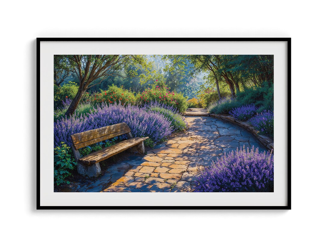 Lavender Field, Nature Walk Art, Ready to Hang, Matte Paper,framed ...