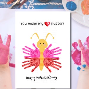Butterfly | Valentine Handprint Template | Valentine Day Handprint Art ...