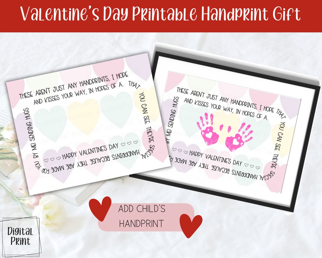 Handprint Poem Gift | Valentine Handprint Template | Valentine Day ...