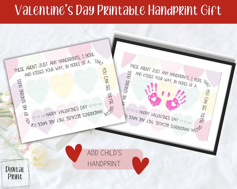Handprint Poem Gift | Valentine Handprint Template | Valentine Day ...