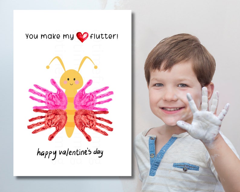 Butterfly | Valentine Handprint Template | Valentine Day Handprint Art ...