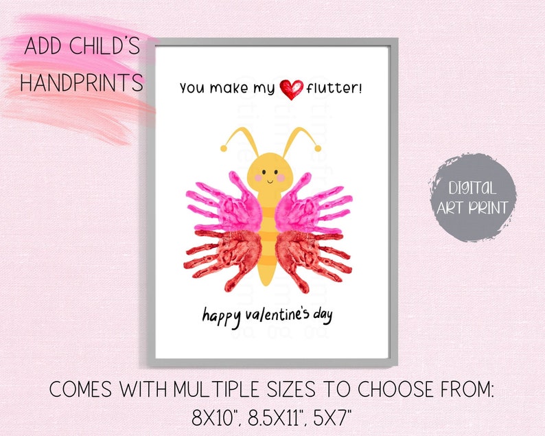 Butterfly | Valentine Handprint Template | Valentine Day Handprint Art ...