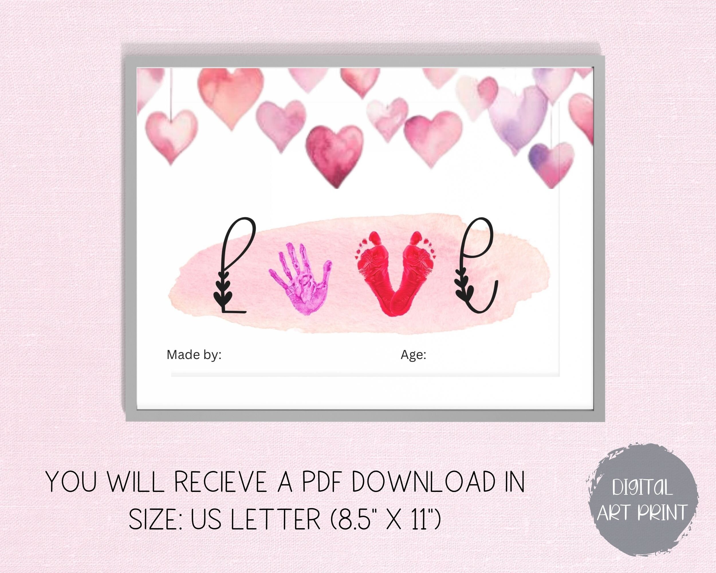 Valentine Handprint Template valentine Day Handprint Art handprint ...