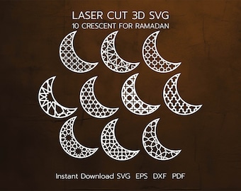 Crescent Ramadan Laser Cut, Muslim Home Decor, for Ramadan and Eid ...