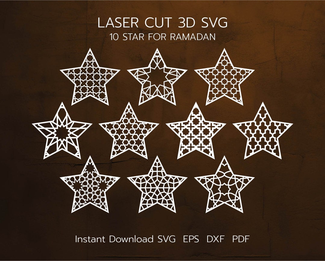 Star Ramadan Laser Cut 10 Design, Muslim Home Decor, for Ramadan and ...