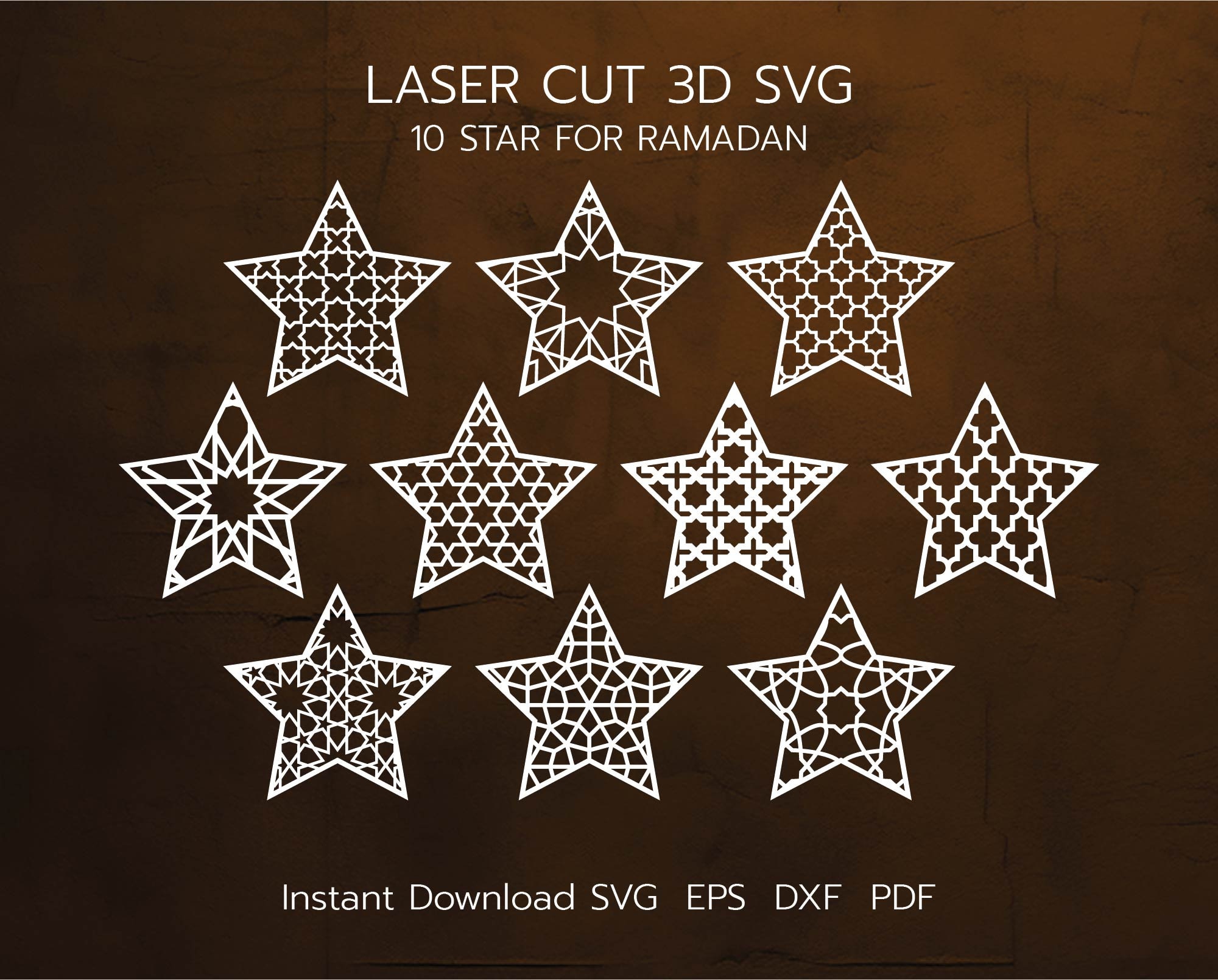 Star Ramadan Laser Cut Design, Muslim Home Decor (svg, Pdf, Eps, Dxf ...