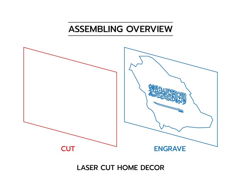 Saudi Arabia Map Sign Shahada Flag Muslim Home Decor for Wood Cut Files ...