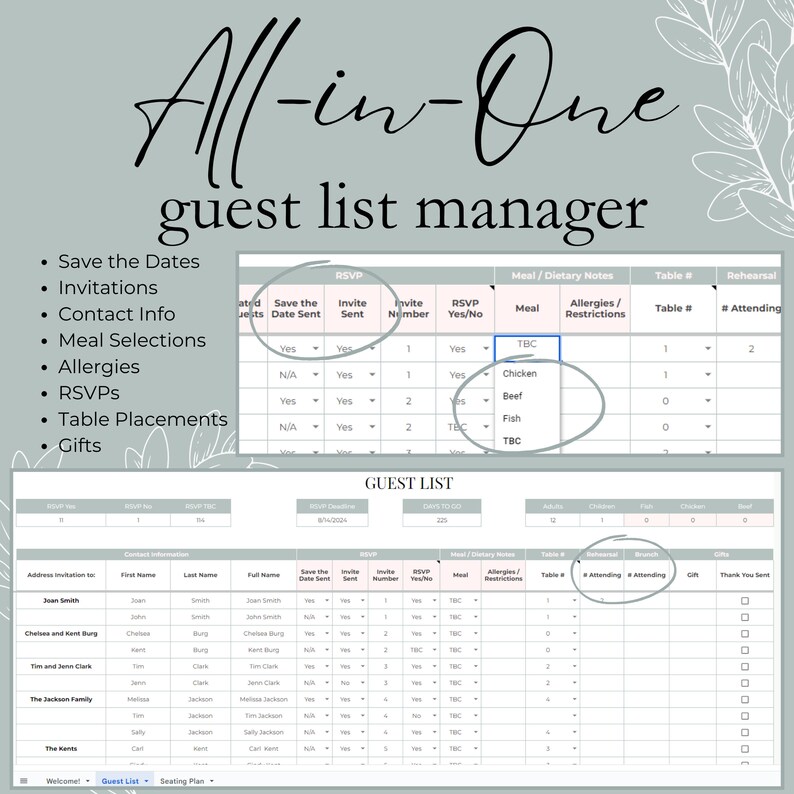 Seating Chart Template & Guest List Manager, Seating Chart Templates ...