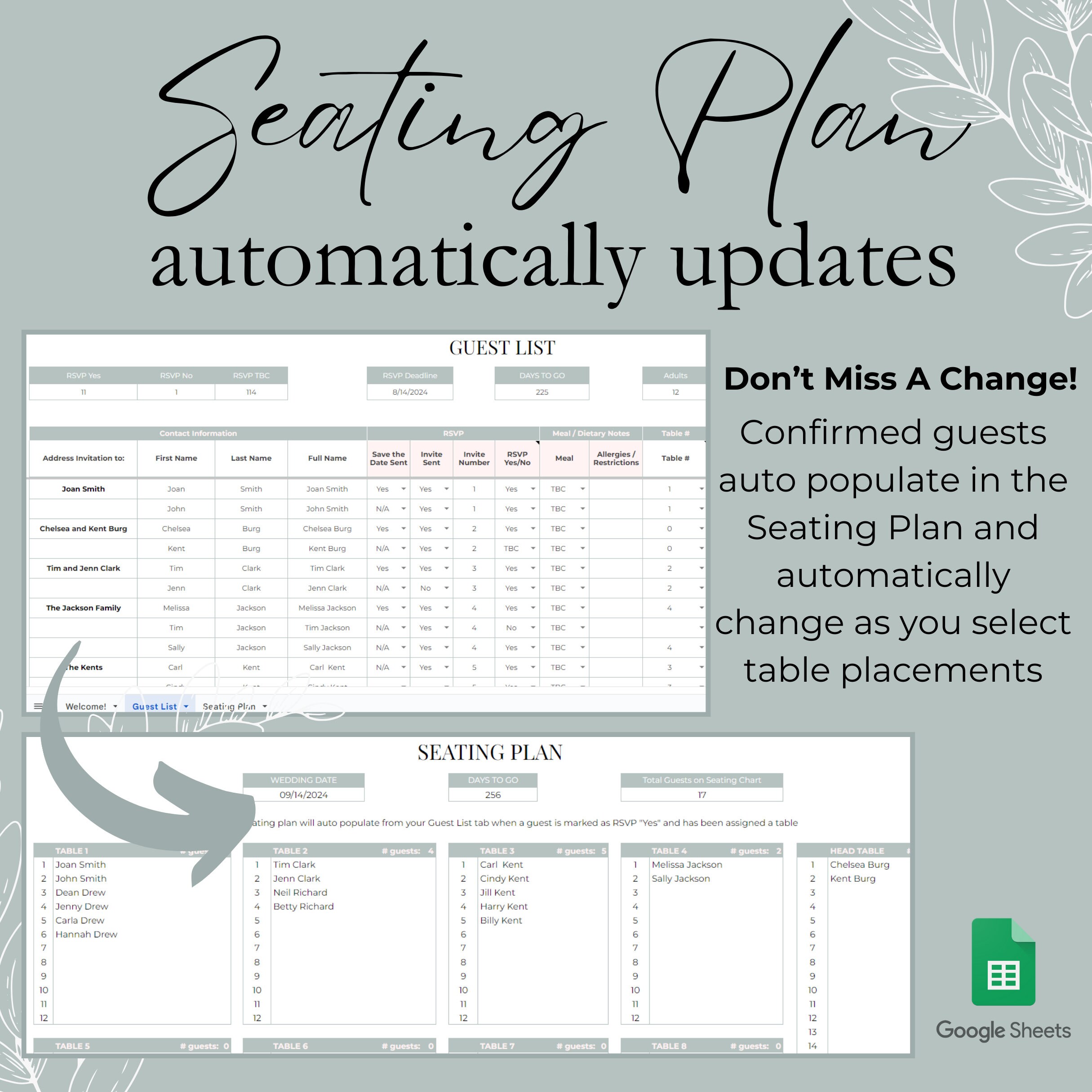 Seating Chart Template & Guest List Manager, Seating Chart Templates ...
