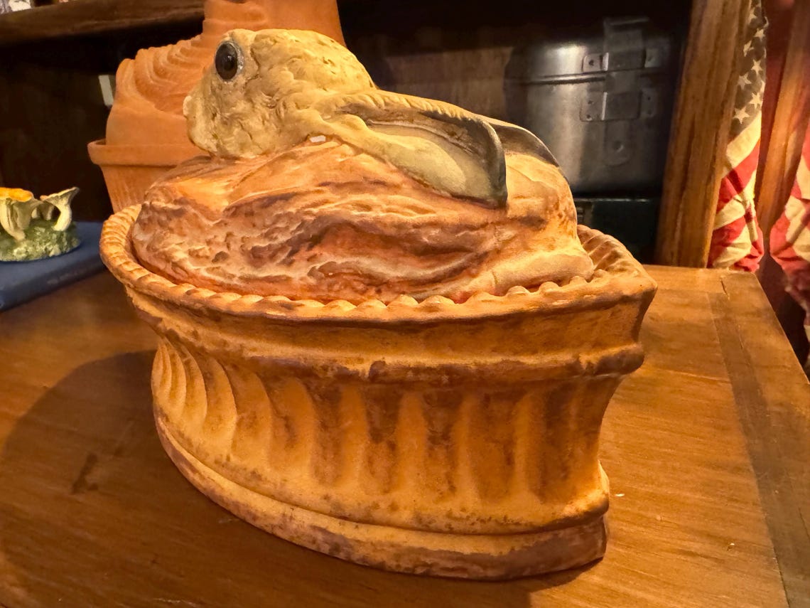 French Pillivuyt Rabbit Hare Terrine Covered Carrerole Dish Size No 5 ...