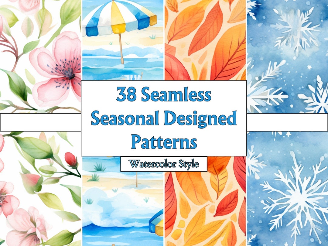 Seasonal Watercolor Digital Papers, Instant Download Artistic Textures ...