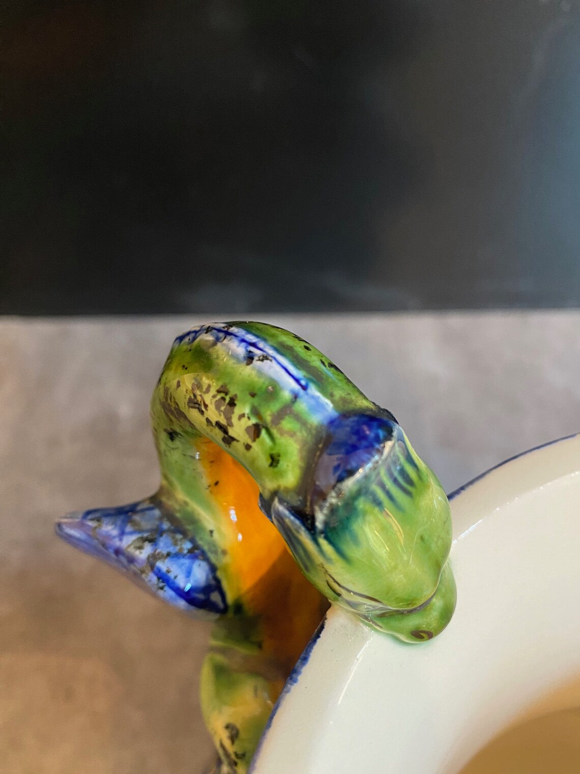 Rare Faience Gien, Renaissance Blue Vase, Vintage French Pottery Made ...