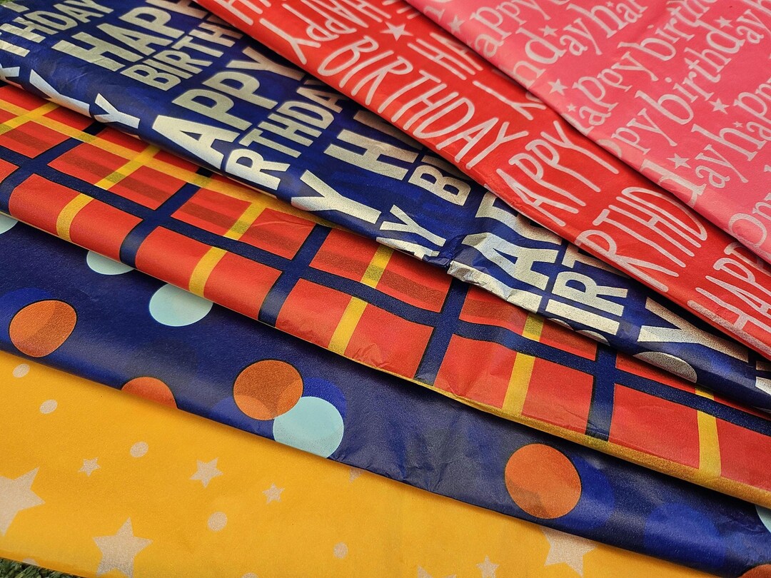 Happy Birthday TISSUE PAPER WRAP Add on Joy Nature Friends Family Cute ...