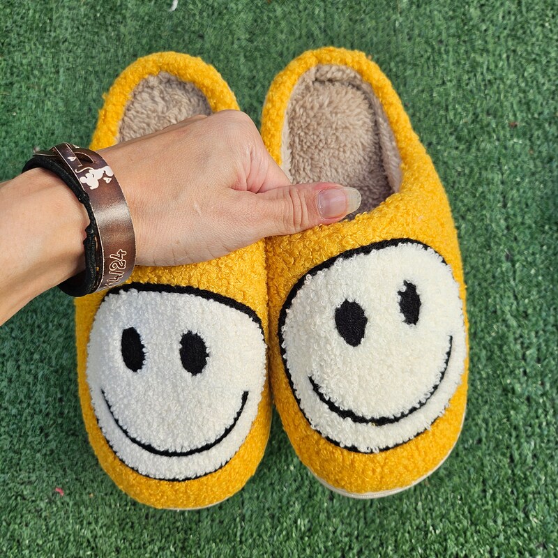 Smiley Face Slippers - Etsy