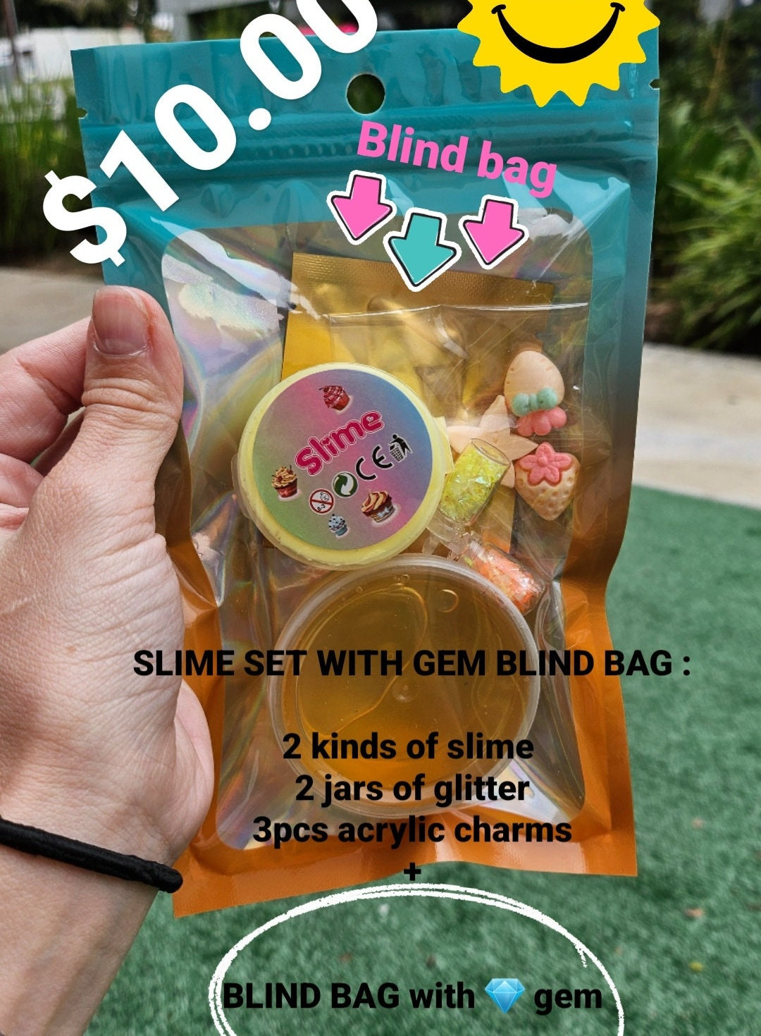 Blind Bag SLIME SET / Different Slimes /glitter Jars /charms /SURPRISE ...